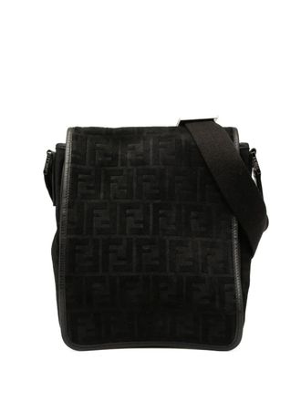 Fendi sac &agrave; bandouli&egrave;re &agrave; motif Zucca (2000-2010) - Noir