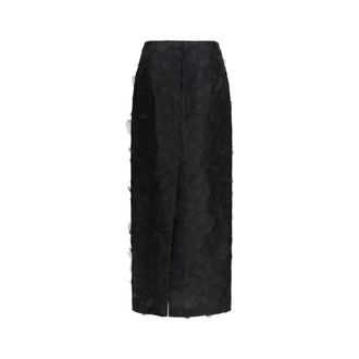 Max Mara Womens Black Silk Long Skirt