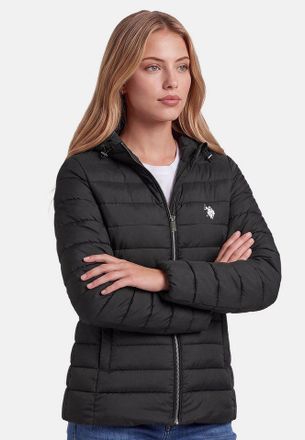 U.S.Polo Association Steppjacke Mit Kapuze, durchgehendem Rei&szlig;verschluss und Logo-Stickerei