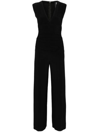 Norma Kamali ruched plunge jumpsuit - Noir
