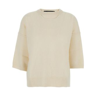 Federica Tosi Wei&szlig;e Strickjacke mit Sichtbaren N&auml;hten - - Knitwear - Damen - Wei&szlig; - M