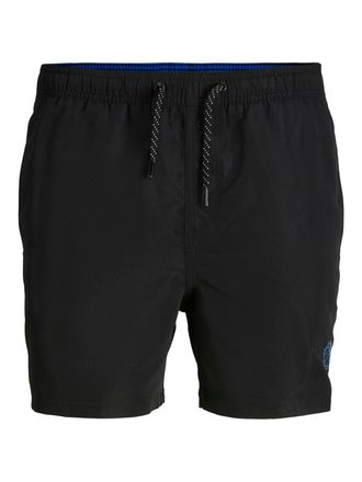 Jack & Jones Herren Badeshorts Badehose Swimwear Jpstfiji Jjswim Solid Sn Ly 12225961,Black/Detail:solid,XXL