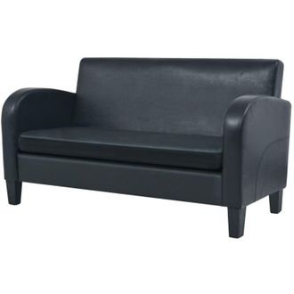 vidaXL Vidaxl - Canap&eacute; de style r&eacute;tro avec 2 accoudoirs arrondis en noir comme