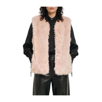 Patrizia Pepe Gilet Moelleux - Femme - Vestes - Rose - Taille: 36 FR