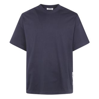 Jil Sander Rundhalsausschnitt T-Shirt mit kurzen &Auml;rmeln und Print - - Tops - Herren - Schwarzk - S