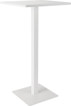 Clp Stehtisch eckig 60 cm Sharon, Bartisch quadratisch mit stabilem Metallgestell aus Stahl pulverbeschichtet, Farbe:wei&szlig;/wei&szlig;
