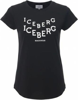 Iceberg Femme, Tops, Noir, Taille: 42 FR Maillots de bain T-Shirt Logo