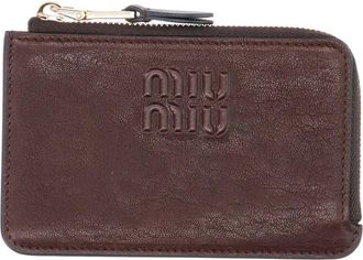 Miu Miu Grained Lambskin Zip Card Holder