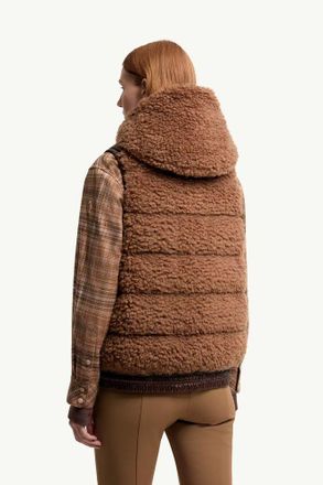 Moncler Quilted Fleece Vest - Caramel