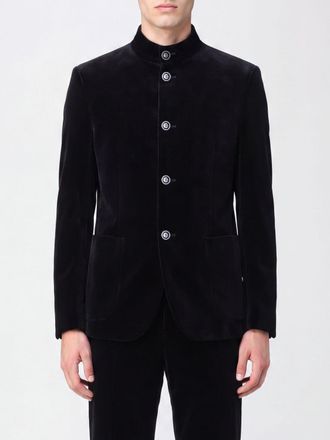 Giorgio Armani Slim Fit Einreiher-Blazer aus Samt mit Stehkragen