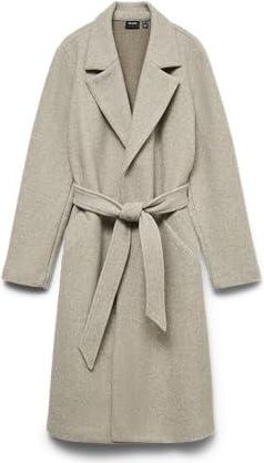 Vero Moda Vero Moda Vmfortuneaya Ss23 Long Coat Noos Manteau, Femme, Silver Mink/Detail:MELANGE, L