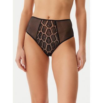 Chantelle Klassischer Damenslip mit hoher Taille Reptilia C01LC5 Schwarz