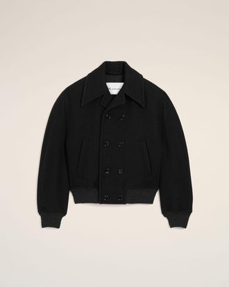 Ami Ami Paris - Short black double breasted wool bomber Noir - Taille : XL - pour Femme