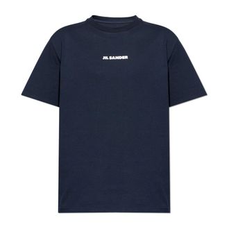 Jil Sander Logo T-Shirt - - Tops - Herren - Blau - S