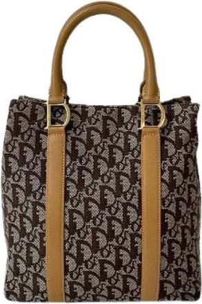 Dior Sac &agrave; main Pre-owned en toile et cuir Trotter - Femme - Pre-owned - Brun - Taille: ONE Size