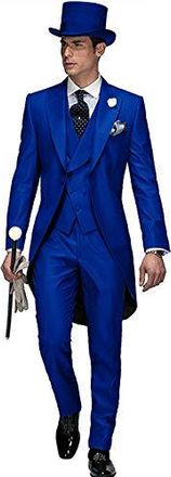 Frank Hommes Beau 3 Pièces Tailcoat Suit Set Costume Business pour Les Hommes Tenue de Mariage Formel 2019