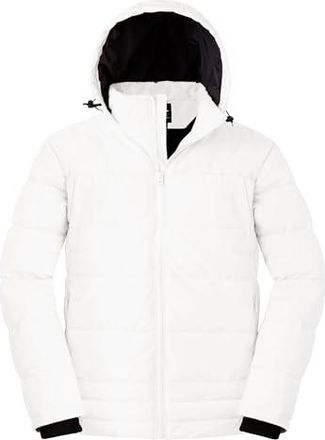 Wantdo Homme Veste Chaude dhiver à Capuche Veste dExtérieur Résistante à leau Manteau Matelassé en Coton Veste Coupe-Vent Puffer Blouson Gris Clair S