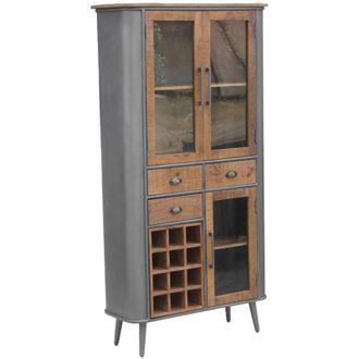 M&S Collection M&s - Buffet haut 3 portes 3 tiroirs 97 cm en palissandre et acier - suwa