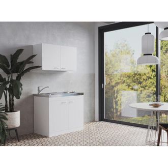 Respekta K&uuml;che Minik&uuml;che Singlek&uuml;che Pantry Oberschrank Wei&szlig; Levin 100 cm Respekta