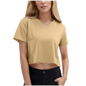 Generic Hauts courts amples pour femmes 2025 &agrave; manches courtes d&eacute;t&eacute; ample pour le sport - D&eacute;contract&eacute; - Couleur unie - Demi-chemises mignonnes et tendance - T