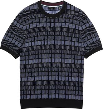 Ted Baker Srevel Regular Jacquard Schwarzes T-shirt