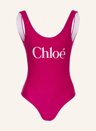 Chlo&eacute; Badeanzug Logo pink