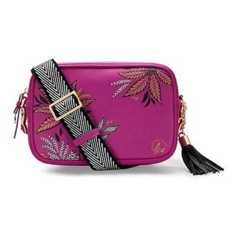 Sara Miller Sac &agrave; bandouli&egrave;re pour femme, sac &agrave; main de voyage pour appareil photo avec fermeture &eacute;clair, botanique, rose