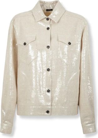 Kiton Femme, Vestes, Beige, Taille: 38 FR Sequin Jacket