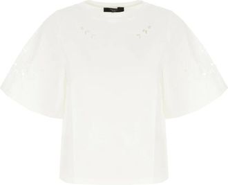 Max Mara Femme, Blouses et Chemises, Blanc, Taille: 38 FR Targa Cotton-Poplin Top