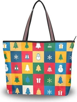 Alaza Grand sac fourre-tout, sac à bandoulière pour femme, sac à main décontracté de grande capacité, sac à main décontracté, arbre de Noël, sac de courses 