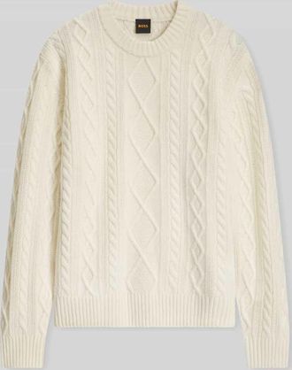 Boss Orange by Hugo Boss Pullover aus Schurwolle mit Zopfstruktur