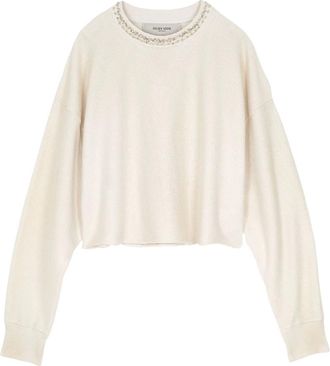 Golden Goose Femme, Sweatshirts et sweats &agrave; capuche, Beige, Taille: 38 FR Nives SweaT-shirt