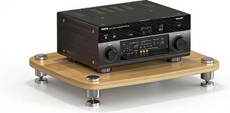 Generic HiFi Regal 4-stufiges Audio-Regal, HiFi-Lautsprecherbox Mit Vibrationsd&auml;mpfung, Offene Ablagefl&auml;che, Modulares Design, Robust, for Gaming, Wohnzimmer 