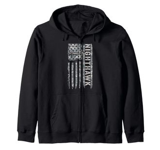 The Salty Veteran Nighthawk F117 Amerikanische Flagge Milit&auml;r Camo Kapuzenjacke