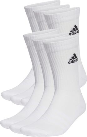 adidas Unisex Cushioned Sportswear Crew Socks 6 Pairs, White / Black, 46-48
