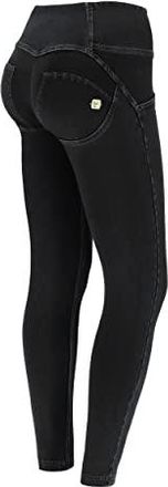Freddy WR.UP Jeggings push up WR.UP 7/8 taille haute avec boutons, super skinny, Jeans Noir-Coutures Le Ton, Medium