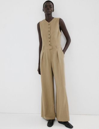 Mango Combinaison lyocell combin&eacute; kaki - Femme - XXS - MANGO