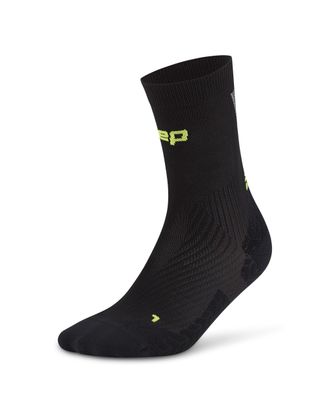 CEP Leichte Laufsocken mit Kompression f&uuml;r Damen, Ultralight 4.0 Mid Cut, Gr&ouml;&szlig;e III/M / 37-40, schwarz/grau