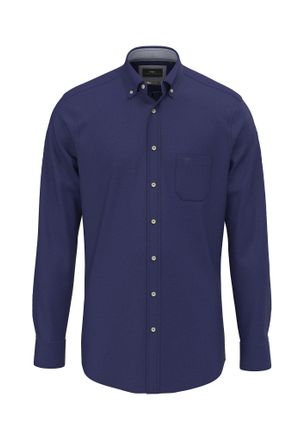 Fynch-Hatton Hemd aus Baumwolle mit Brusttasche und Button-Down-Kragen Navy / 3XL