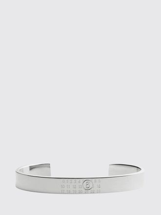 Maison Margiela Bracelet jonc en laiton chrom&eacute; avec logo num&eacute;rique