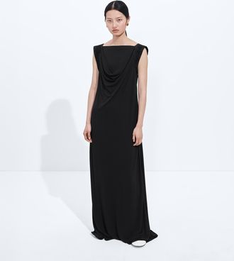 Bottega Veneta Robe en jersey de viscose et cr&ecirc;pe - Noir - Femme - 32