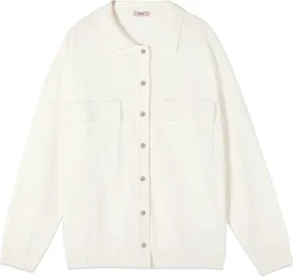 Oltre Femme, Pulls, Blanc, Taille: 36 FR Chemise en tricot avec micro paillettes