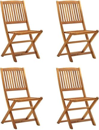 vidaXL Vidaxl - Chaises pliables dext&eacute;rieur lot de 4 Bois dacacia solide