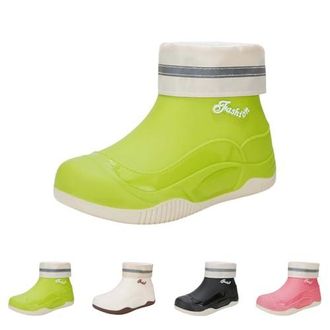 Generic Wellington Bottes de pluie doubl&eacute;es en peluche pour femme - Imperm&eacute;ables et antid&eacute;rapantes - Bottines Chelsea en caoutchouc - Bottes de neige pour lhi