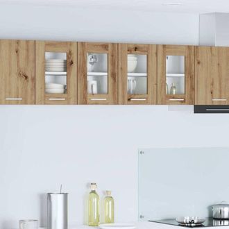 vidaXL vidaXL Armoire suspendue Riga 2 pcs Ch&ecirc;ne artisanal 60 x 31 x 40 cm
