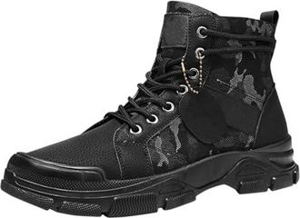 Generic Bottes dhiver pour homme - Motif camouflage - Doublure en fourrure - Chaussures hautes &agrave; lacets antid&eacute;rapantes - Semelle &eacute;paisse et douce - Bottes the
