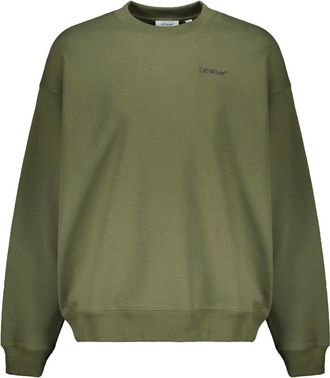 Off-white Homme, Sweatshirts et sweats &agrave; capuche, Vert, Taille: XL Logo Crewneck SweaT-shirt