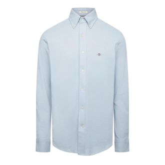 GANT Hemd f&uuml;r Herren, Piqu&eacute;, Regul&auml;r, Lang&auml;rmlig (Blau)