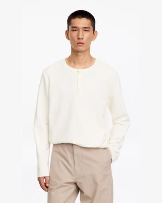Arket Henley-Shirt -Wei&szlig;