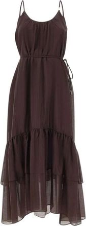 Liu Jo Femme, Robes, Brun, Taille: 42 FR Ruffled Muslin Dress